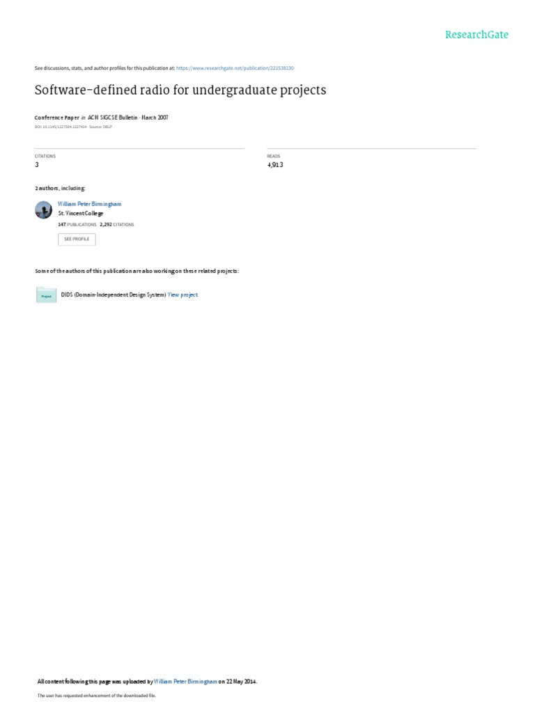 Software-Defined Radio For Undergraduate Projects | PDF | Software ...