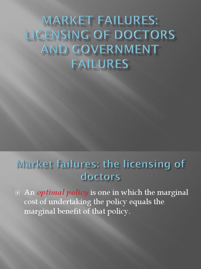 Licensing of Doctors and Government Failures F | PDF