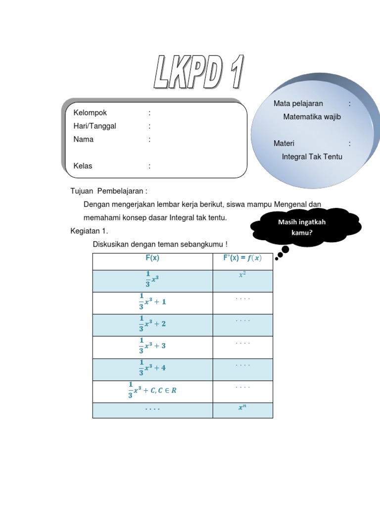 LKPD Integral Kontrol | PDF