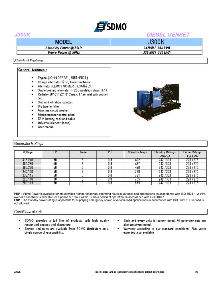 Sdmo J300K PDF | PDF | Engines | Machines