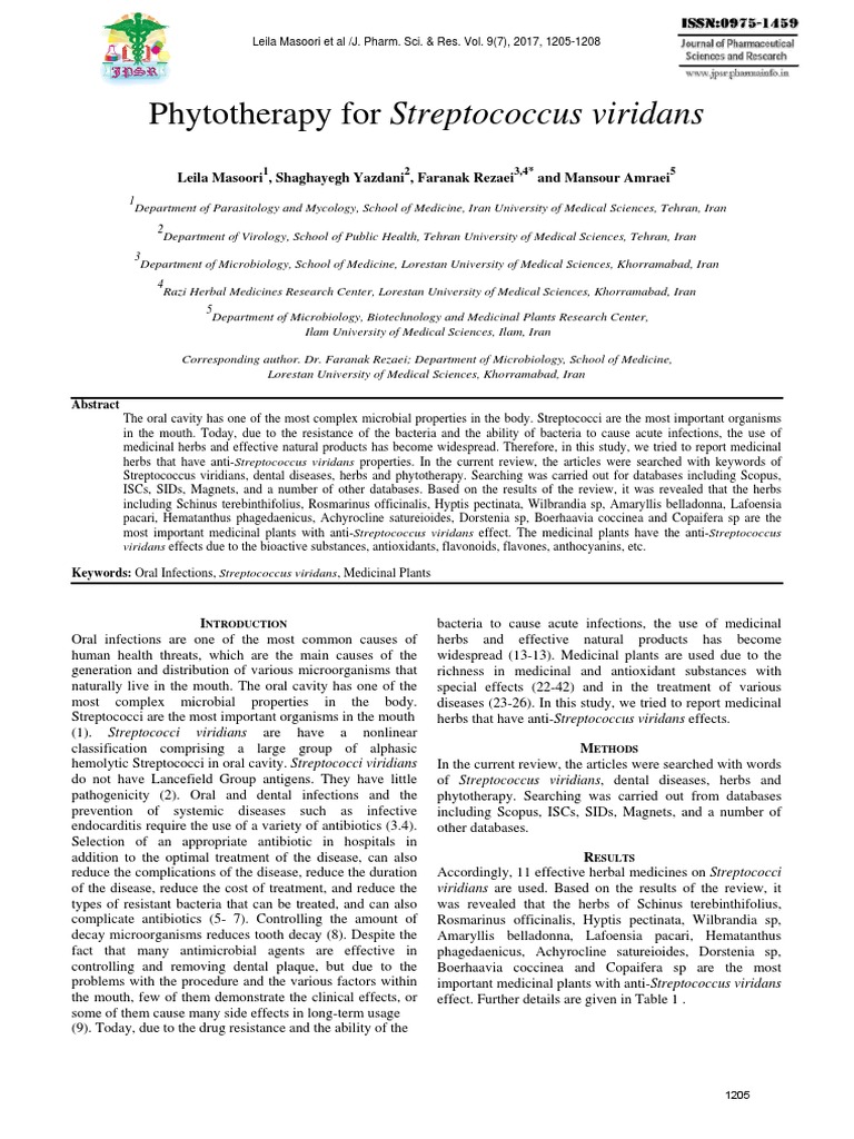 Streptococus Viridans | PDF | Streptococcus | Herbalism