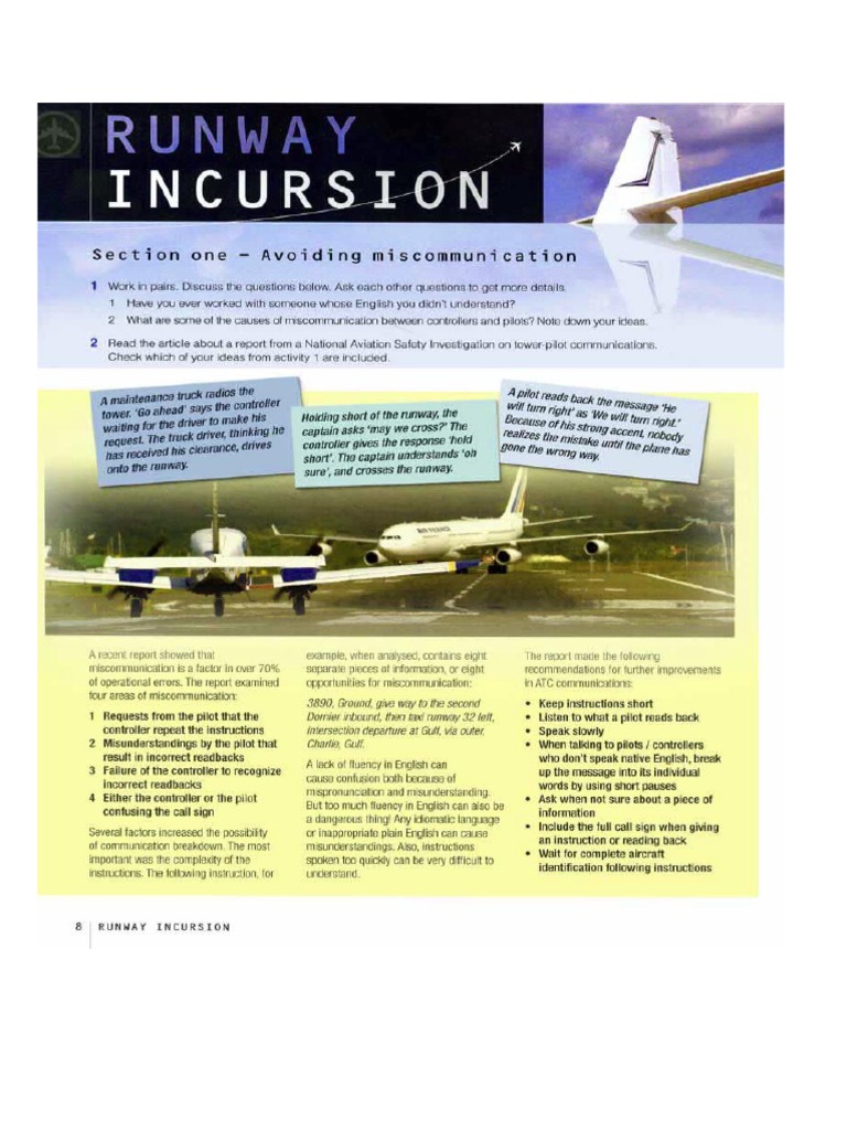 Runway Incursions Short Exercise | PDF