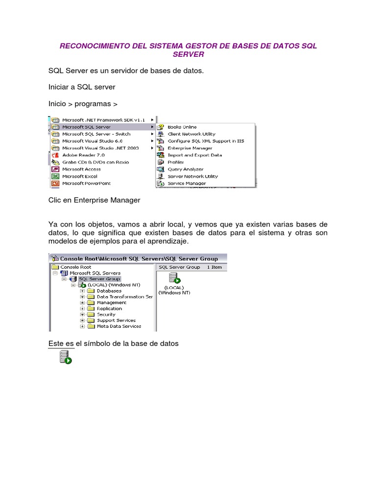 Introduccion SQL Server | PDF | Servidor SQL de Microsoft | Tabla (base de datos)