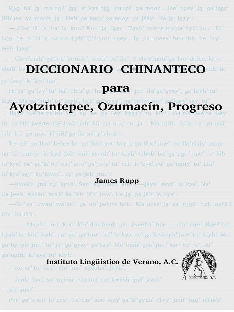 Chinanteco - CHZ - Diccionario PDF | PDF | Verbo | Palabra