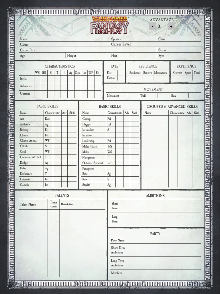 New Wfrp 4e Charactersheet Pdf 