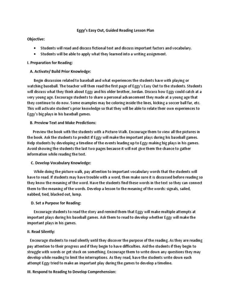 Guided Reading Pla | Download Free PDF | Reading (Process) | Vocabulary