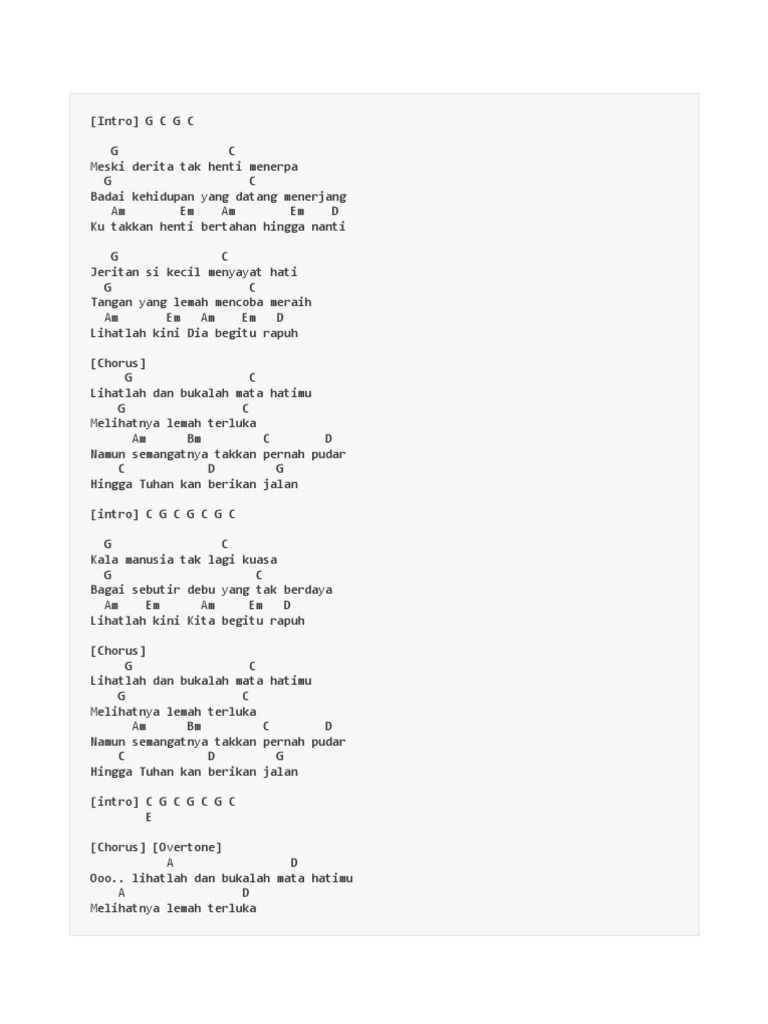 Chord Mata Hati | PDF