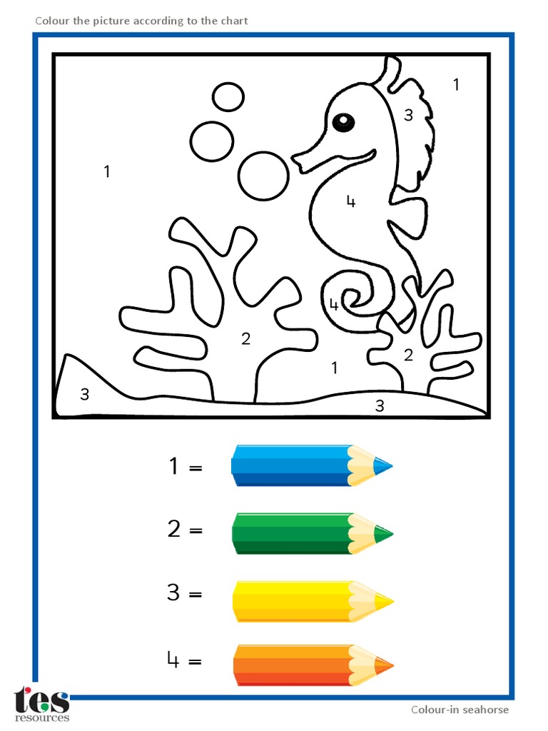 Colour The Picture According To The Chart | PDF