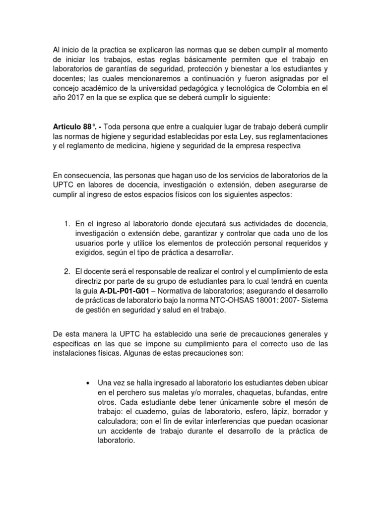 Reglas de Laboratorio | PDF | Laboratorios | Seguridad