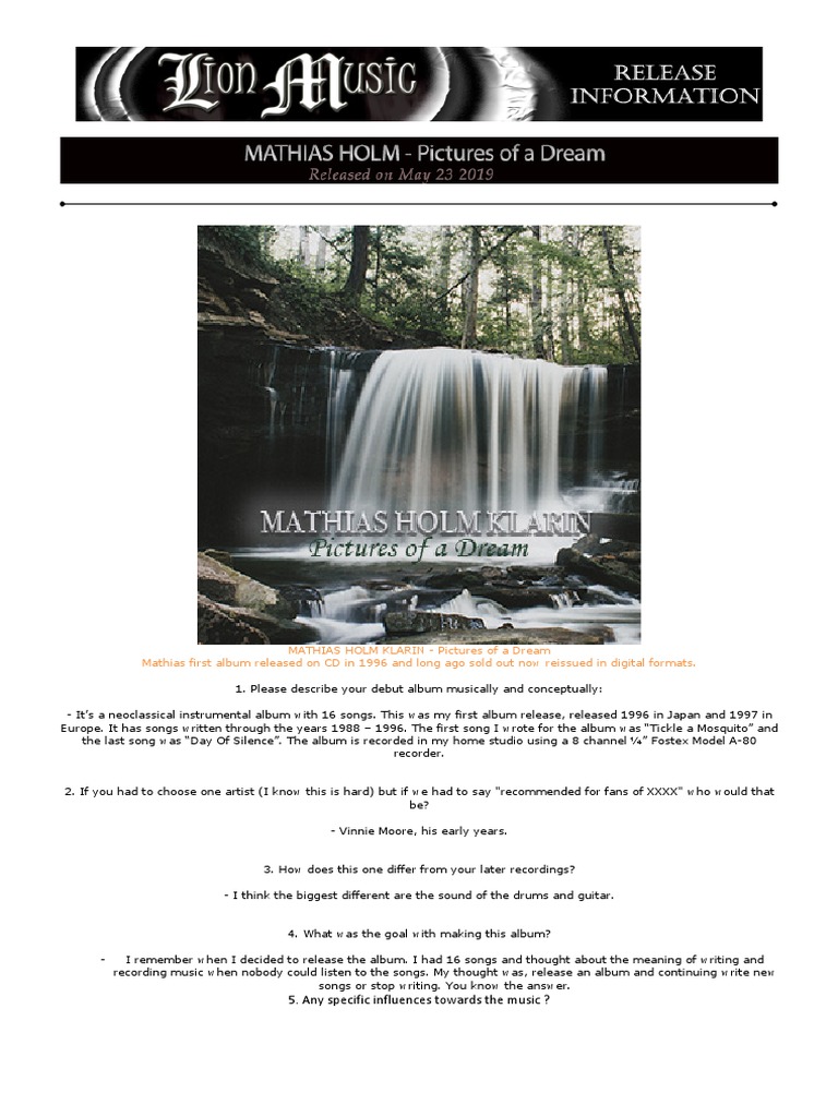 MHK Info Sheet | PDF | Albums | Recorded Music