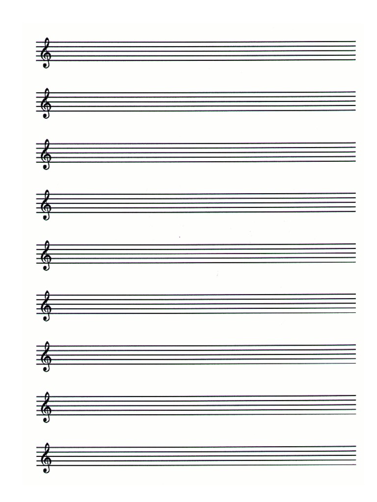 05 Hoja Pautada Con Clave de Sol | PDF