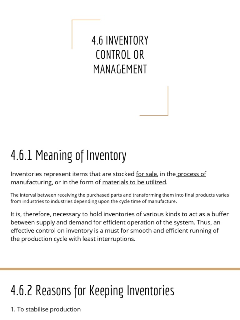 Inventory Control or Management | PDF | Inventory | Supply And Demand