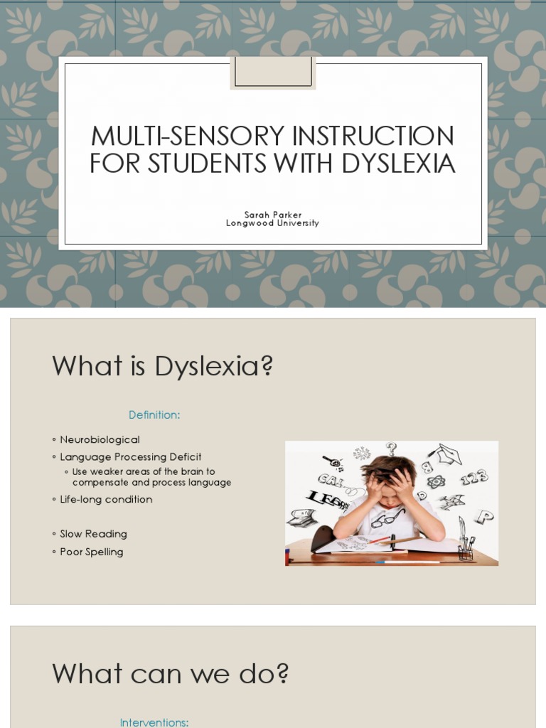 Multisensory Dyslexia Instruction | PDF | Dyslexia | Behavior Modification