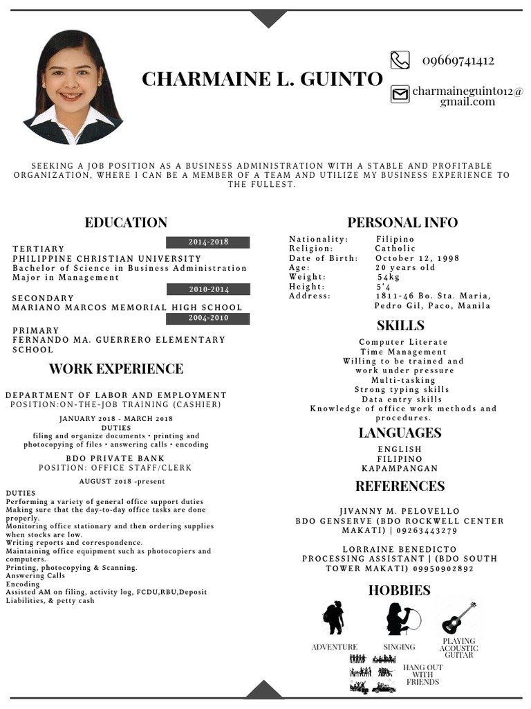 Example Resume | PDF | Philippines | Business