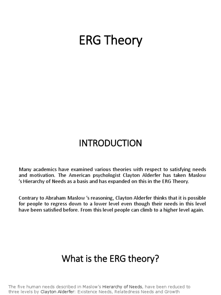 ERG Theory | PDF | Motivation | Motivational