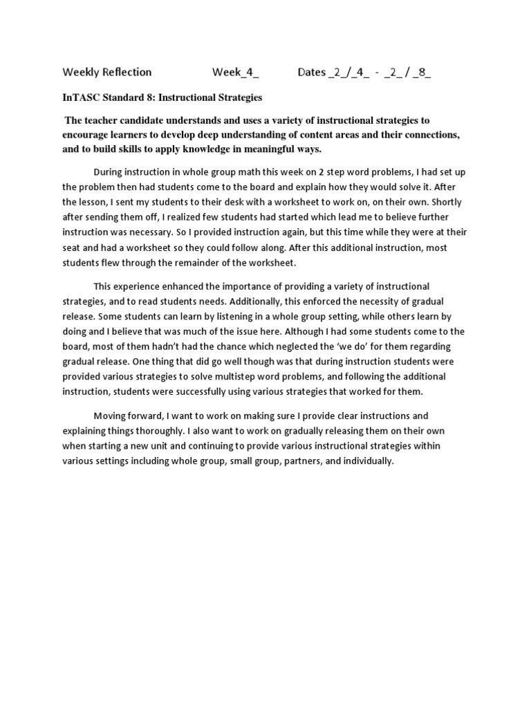 Weekly Reflection 3 | PDF | Self-Improvement