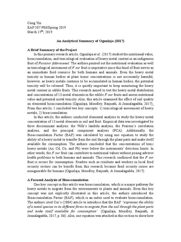 Eap Sample | PDF | Toxicity | Toxicology