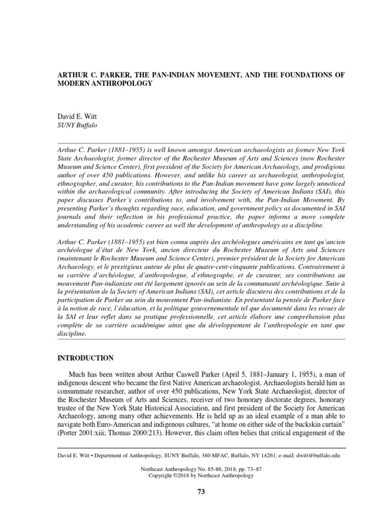 Arthur C. Parker The Pan-Indian Movement PDF | PDF | Franz Boas ...