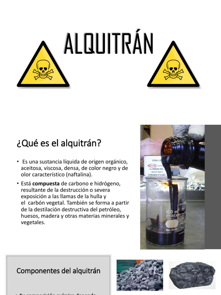 ¿Qué es el alquitrán y sus usos? | PDF | Química | Sustancias químicas