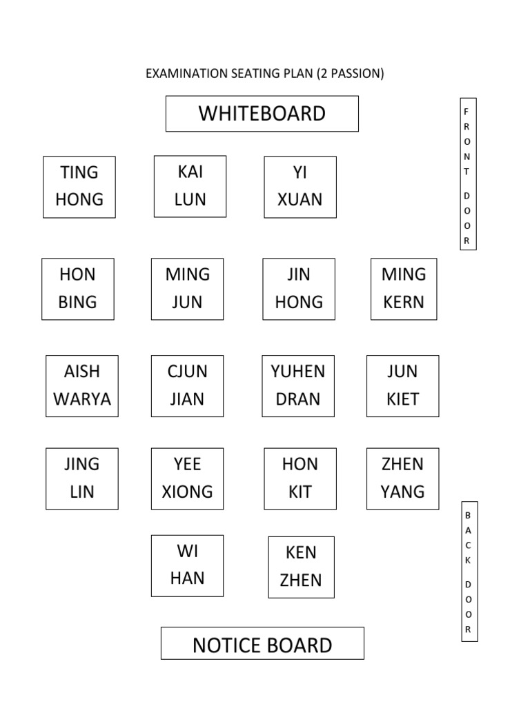 Exam Seating Plan Template | PDF