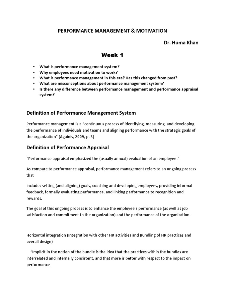 PERFORMANCE MANAGEMENT Notes | PDF | Performance Appraisal ...