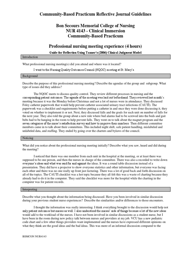 Wharton - Professional Meeting Reflection | PDF | Health Care ...