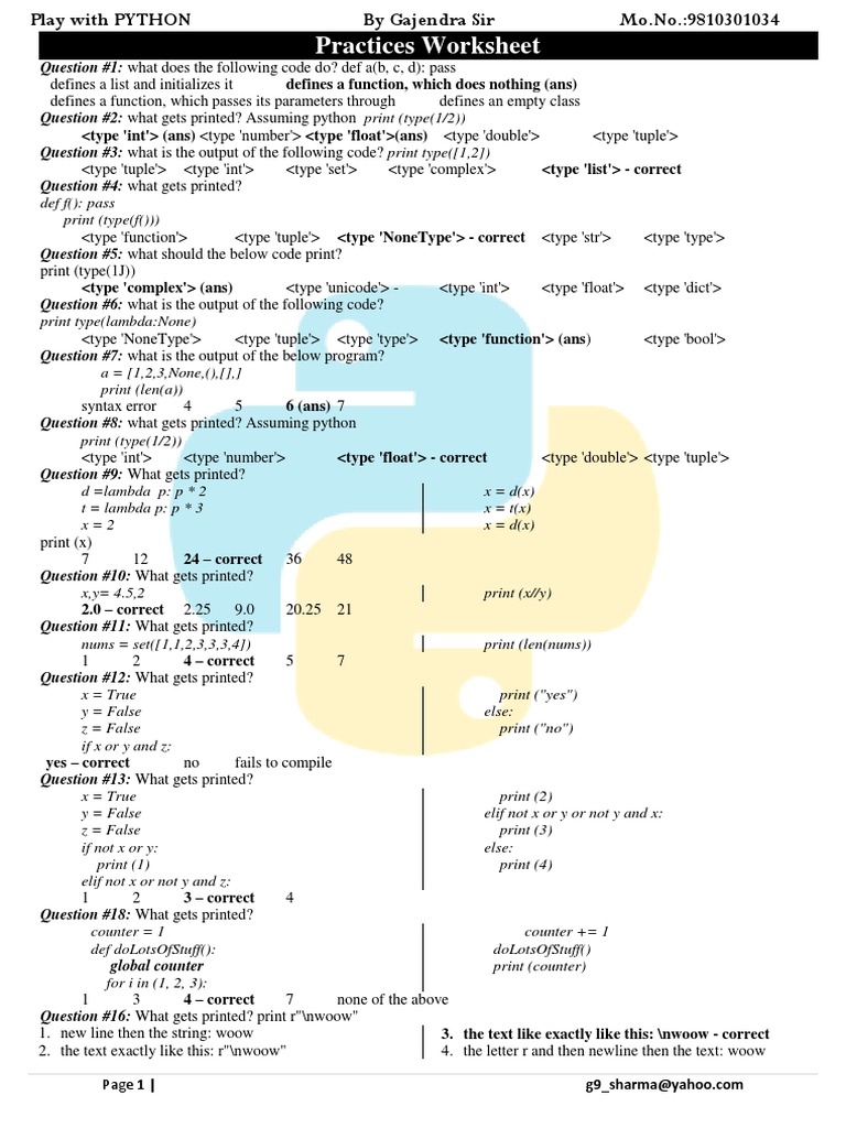 Practices Worksheet | PDF | Computer Programming | Software Engineering