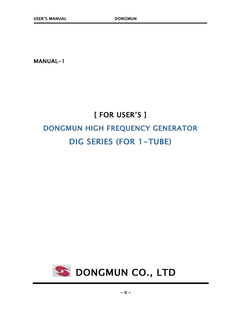 User's Manual - DIG Series Xray | PDF | Radiography | Direct Current