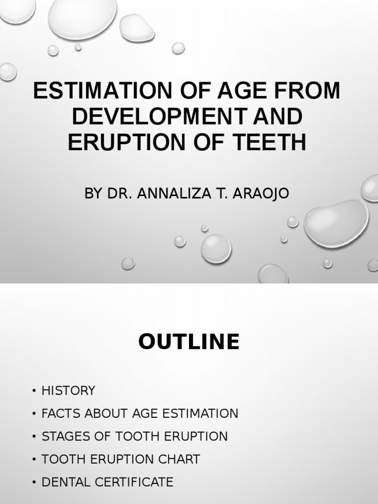 Estimation of Age From Development and Eruption of | PDF | Dentistry ...