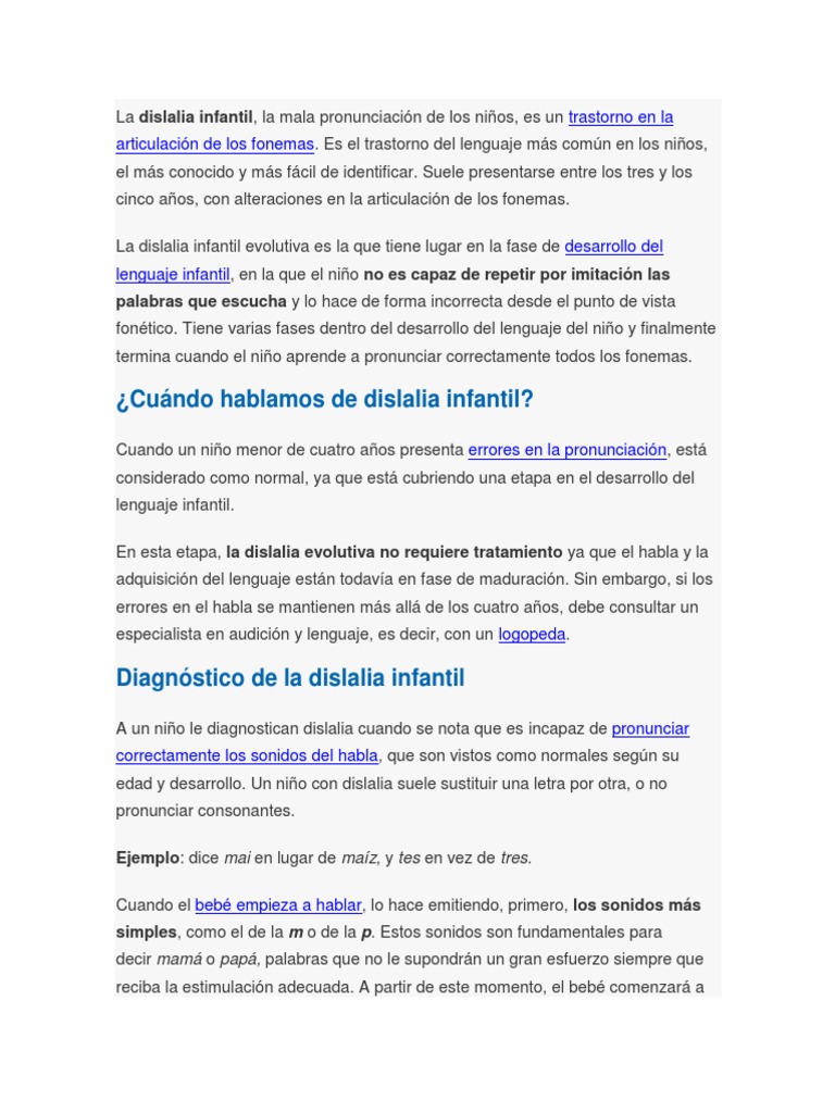 La Dislalia | PDF | Ciencia cognitiva | Lingüística