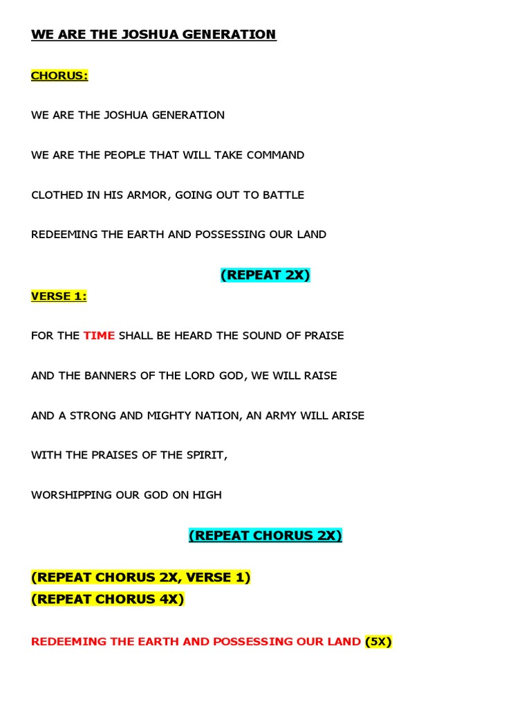 We Are The Joshua Generation | PDF