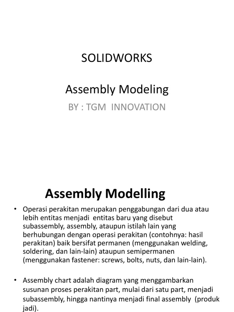 ASSEMBLY MODELING | PDF
