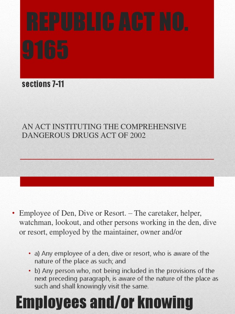 Republic Act No 9165 | Heroin | Psychoactive Drugs