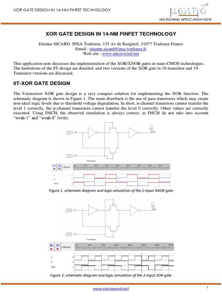 Application Note - XOR Gate Design PDF | PDF | Field Effect Transistor ...