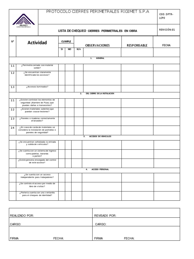 Protocolo Cierre Perimetral | PDF | Seguridad | Informática y tecnología de la información