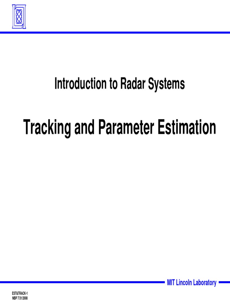Tracking And Parameter Estimation Radar Pdf Radar Wireless