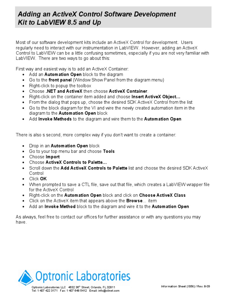 Adding ActiveX Control | PDF