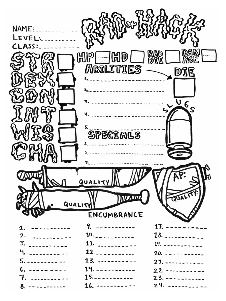 The Rad-Hack - Character Sheet | PDF