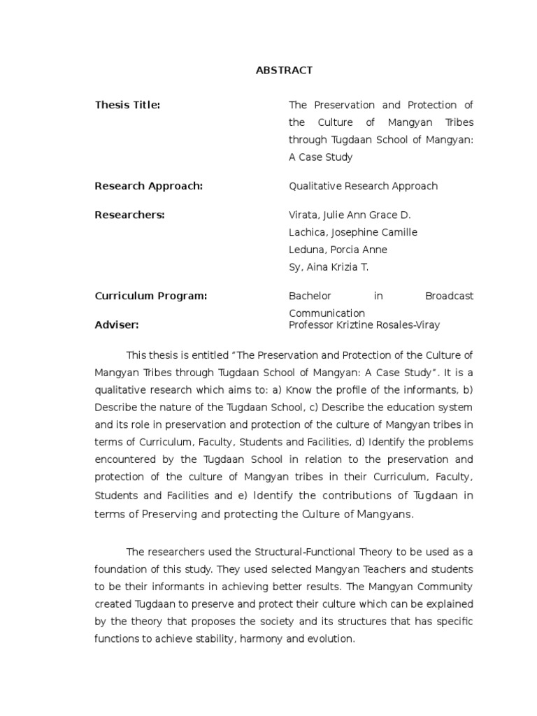 The Preservation of The Culture of The Mangyan Tribes: A Case Study ...