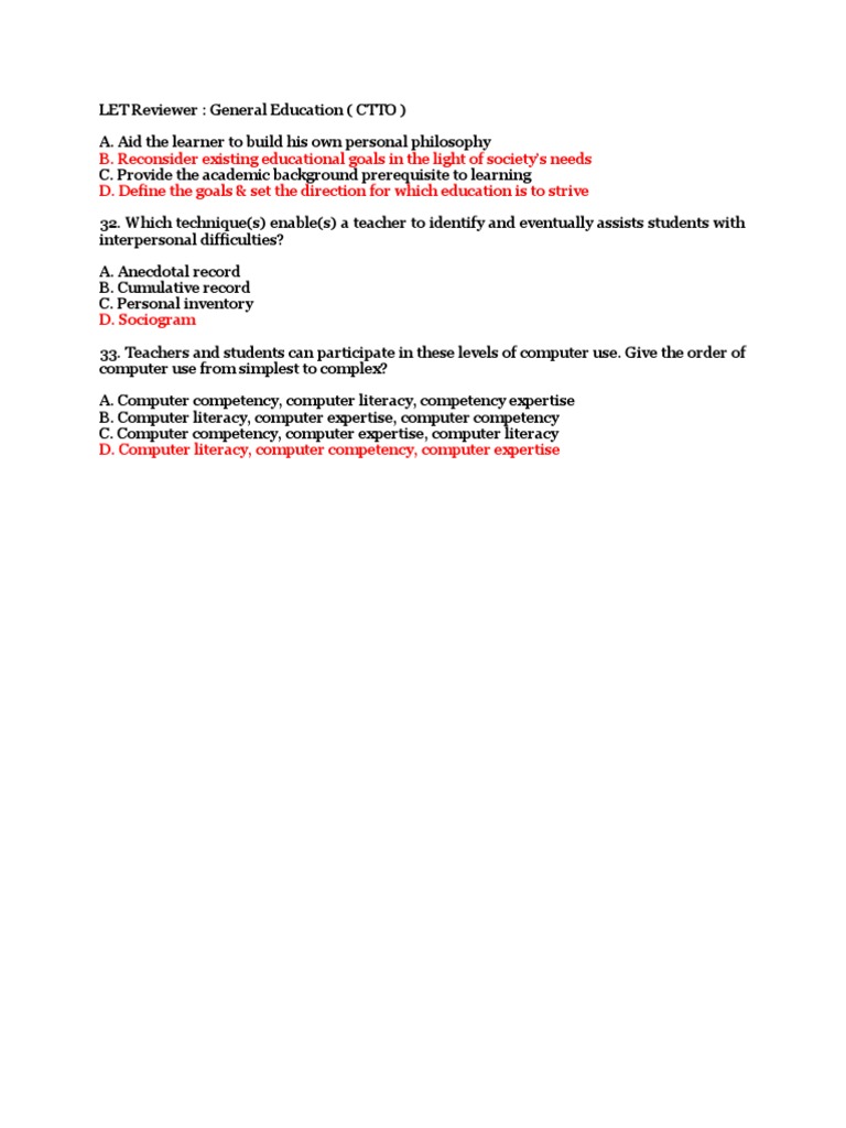 LET Reviewer 8 | PDF | Art