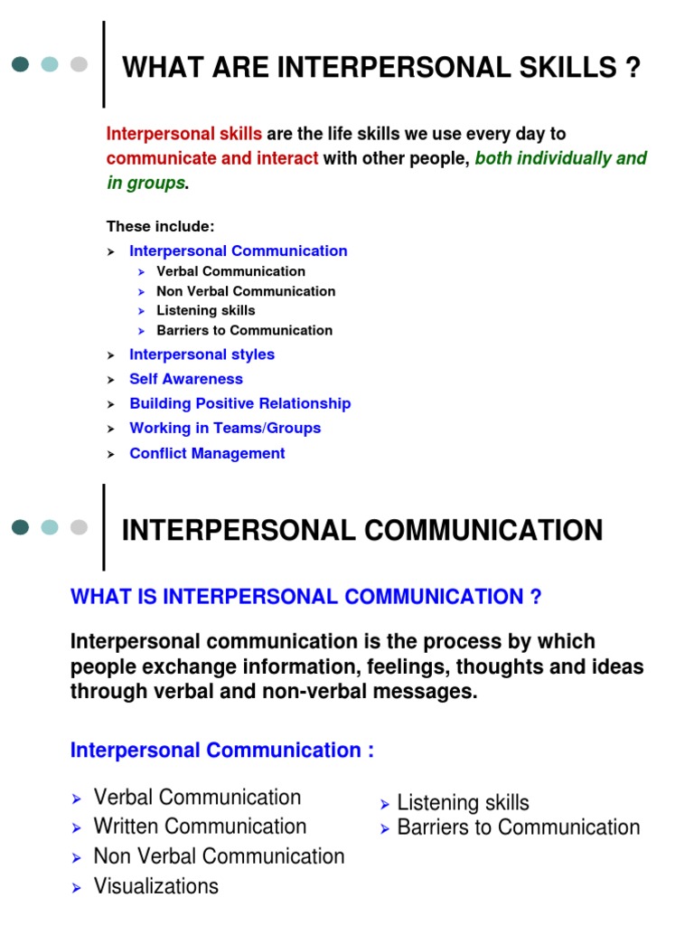 Understanding Interpersonal Skills | PDF