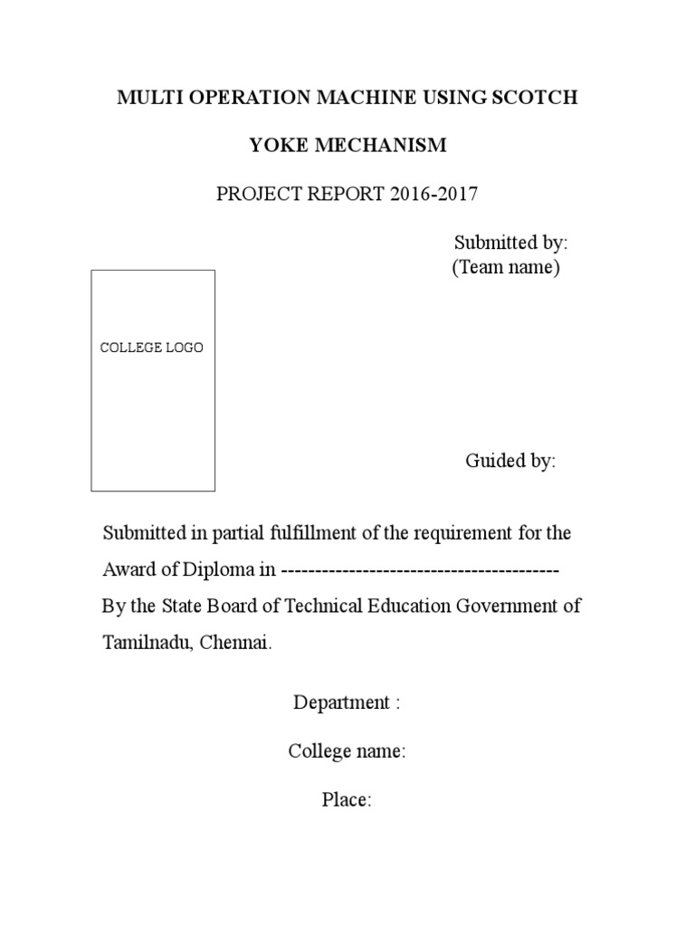 Multi Operation Machine Using Scotch Yoke Mechanism | PDF | Bearing ...