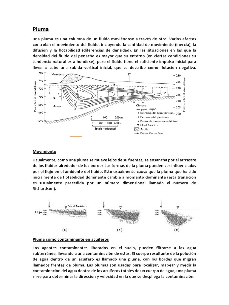 Plumas | Descargar gratis PDF | Agua subterránea | Contaminación