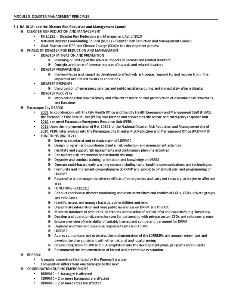 Module 5 DRRM | PDF | Incident Command System | Emergency Management
