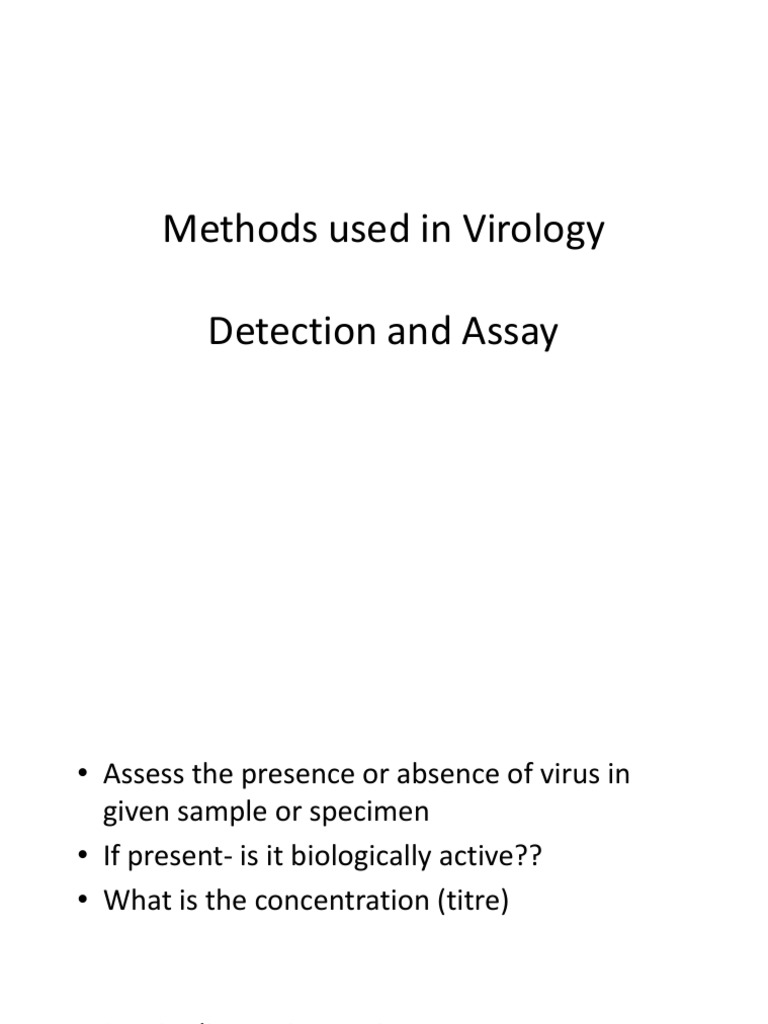 Virology Detection and Assay Methods | PDF | Elisa | Immunostaining