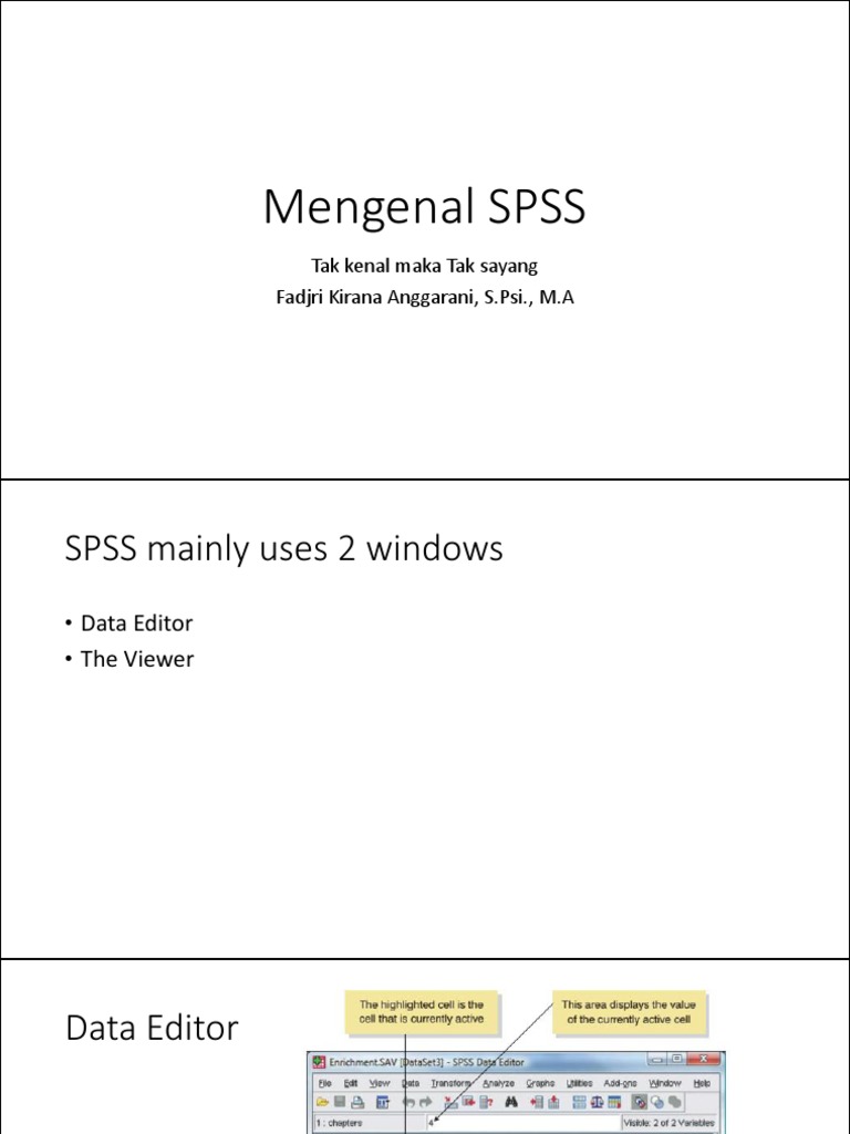Panduan Dasar SPSS dan Fungsinya | PDF