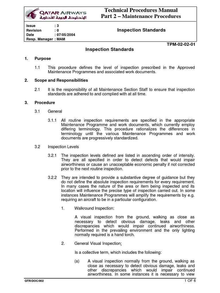 TPM-02!02!01 Rev00 Inspection Standards | PDF | Pipe (Fluid Conveyance ...