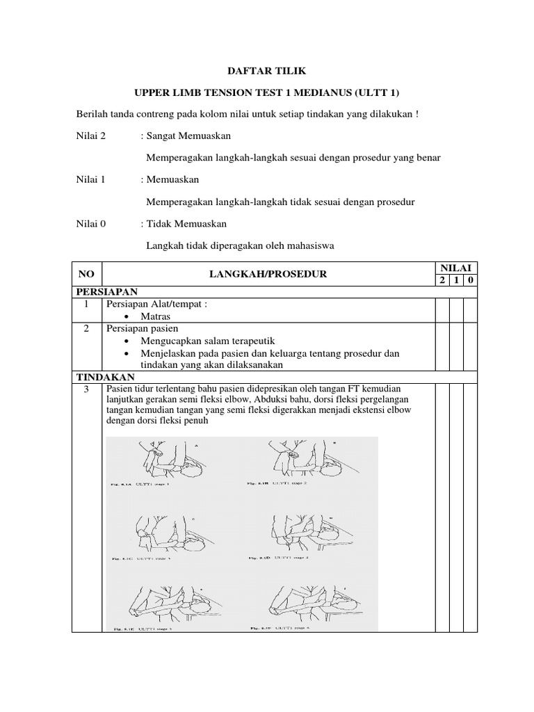2 Daftar Tilik Ultt 1 | PDF