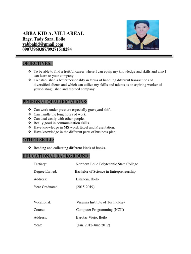 Abba Resume | PDF | College | Academia