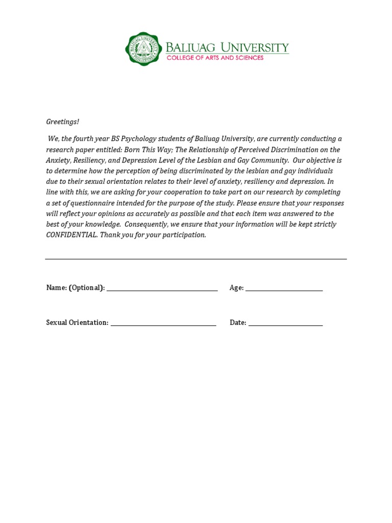 Name: (Optional) : - Age | PDF | Lesbian | Survey Methodology